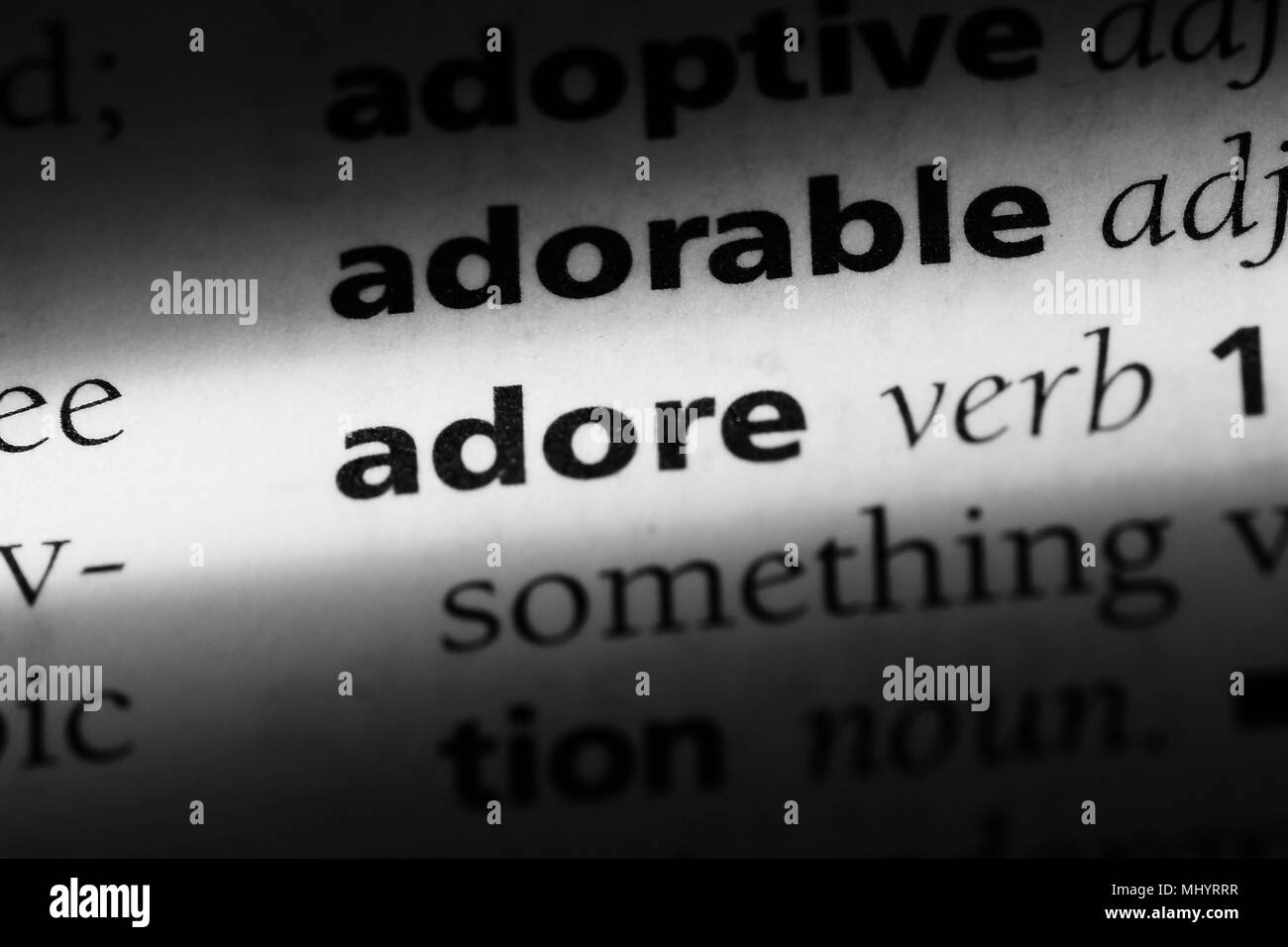 Adore Black and White Stock Photos & Images - Alamy