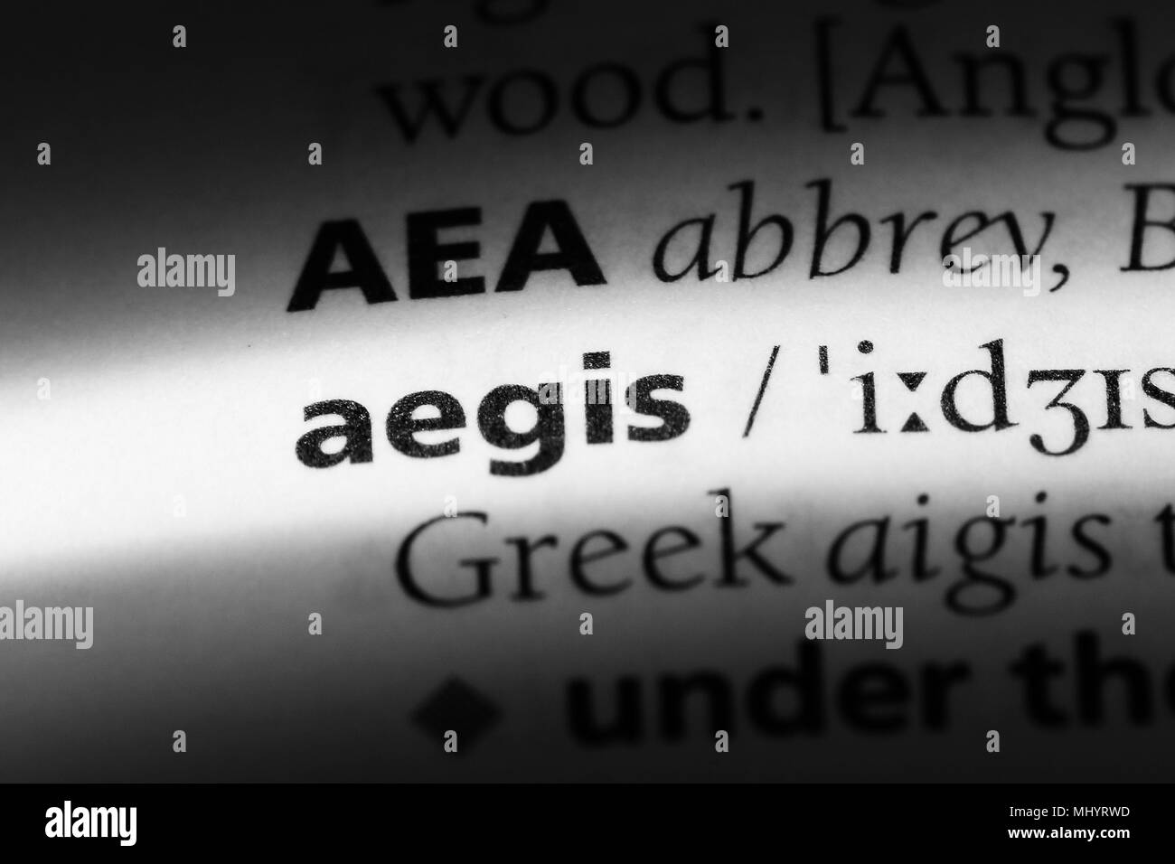 aegis word in a dictionary. aegis concept Stock Photo - Alamy