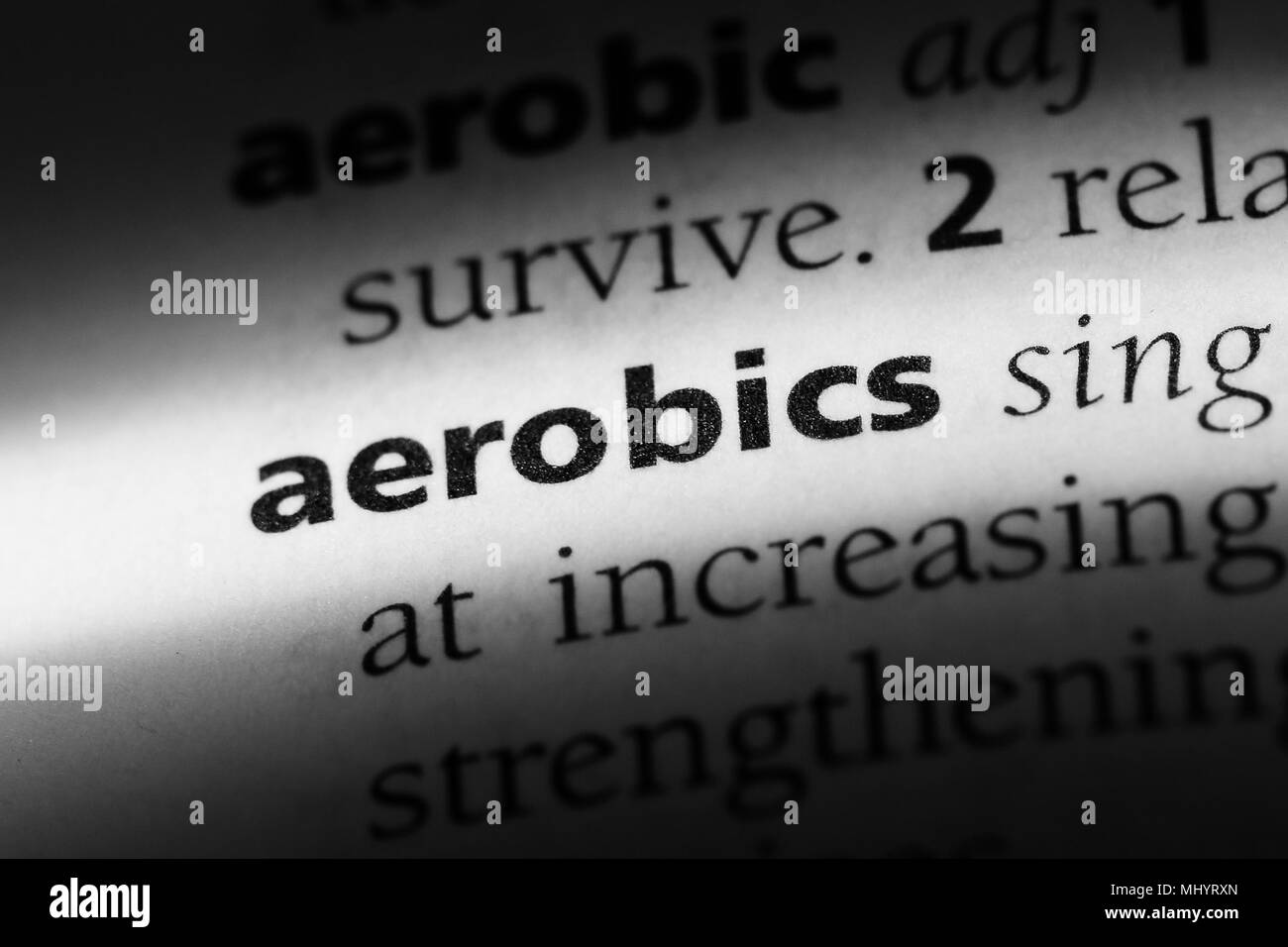 Aerobics text Black and White Stock Photos & Images - Alamy