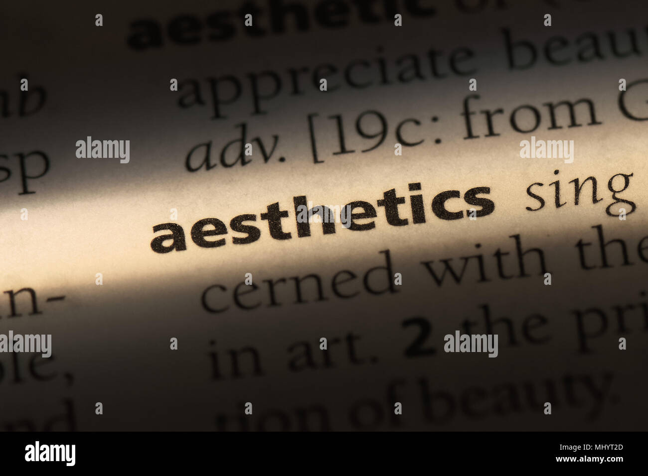 aesthetics word in a dictionary. aesthetics concept Stock Photo - Alamy