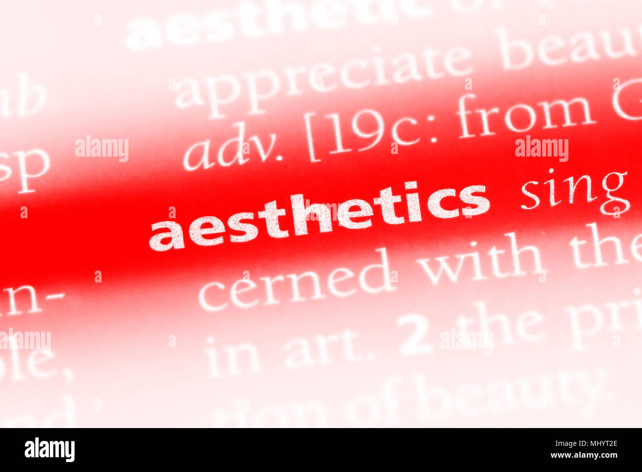 aesthetics word in a dictionary. aesthetics concept Stock Photo - Alamy