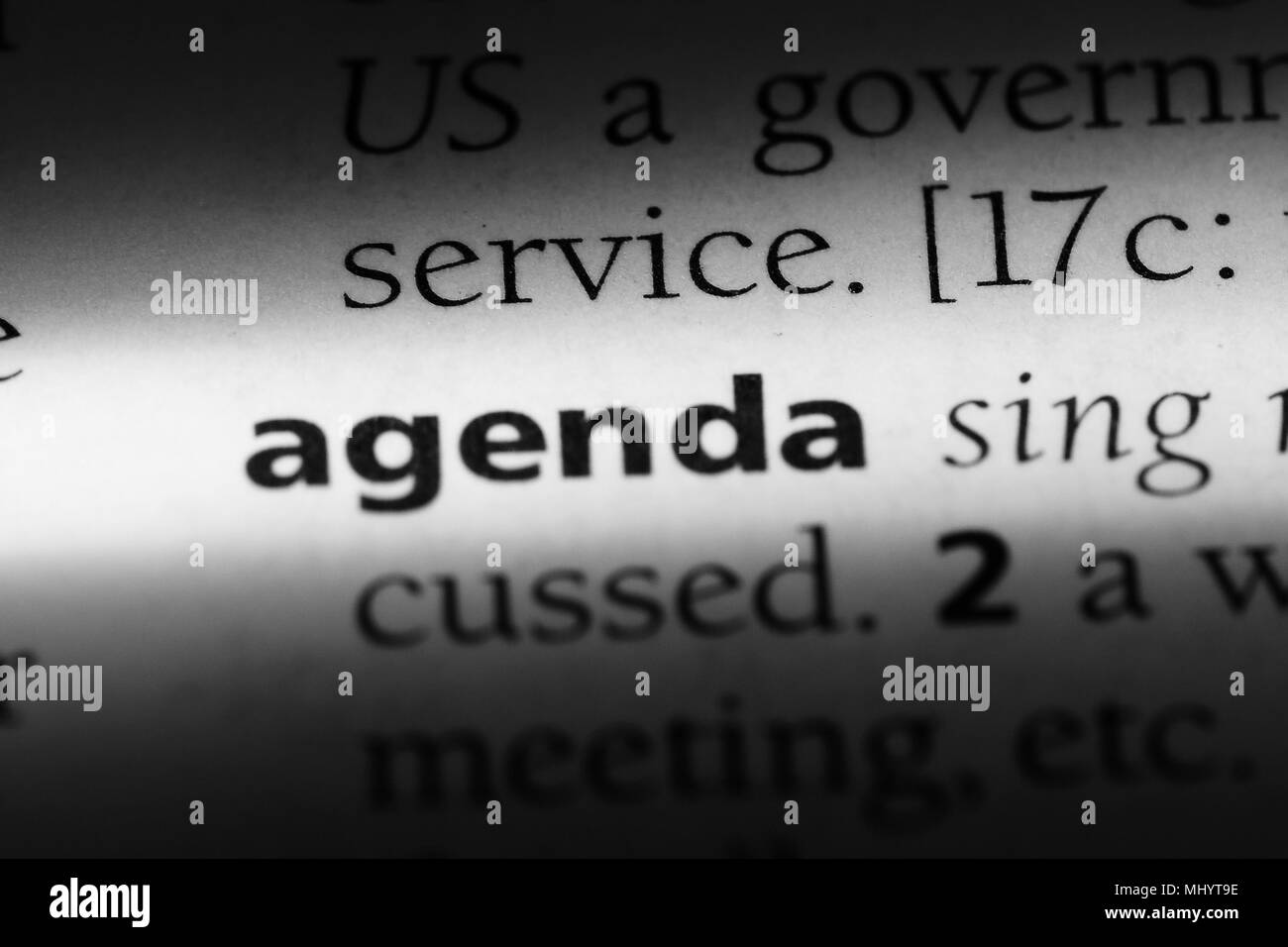 Agenda Black and White Stock Photos & Images - Alamy