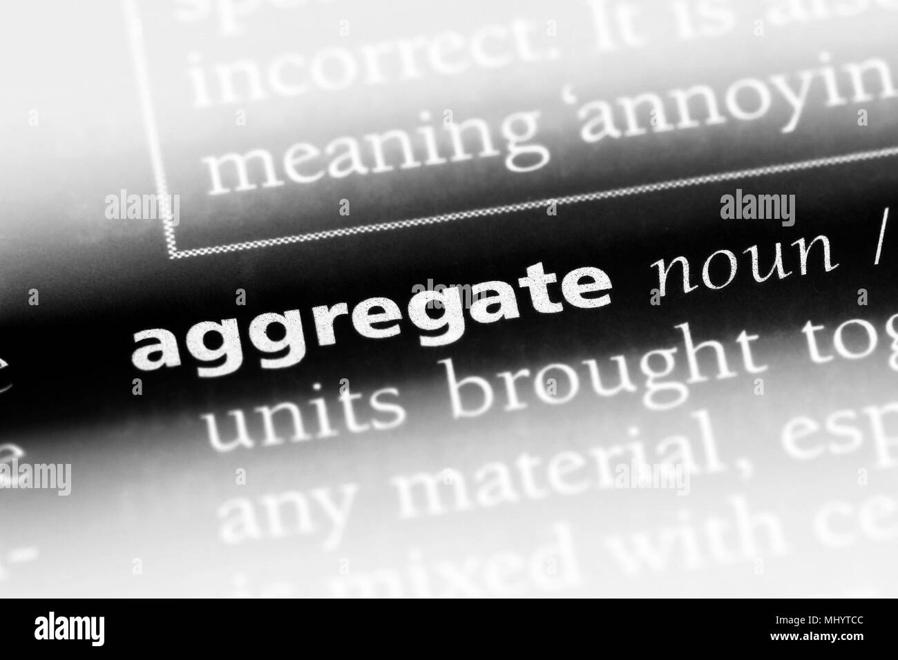 aggregate word in a dictionary. aggregate concept Stock Photo - Alamy