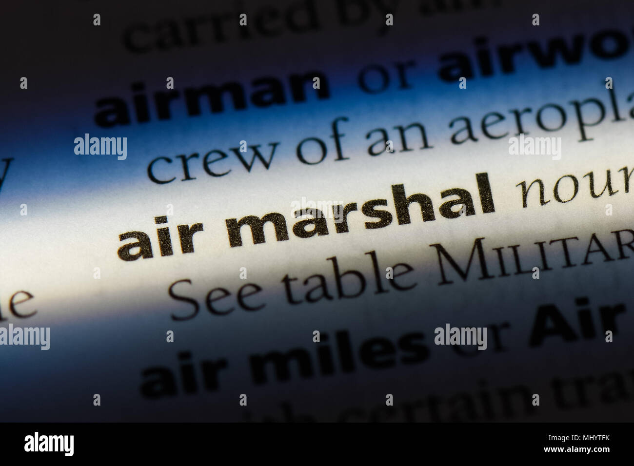 air marshal word in a dictionary. air marshal concept Stock Photo - Alamy