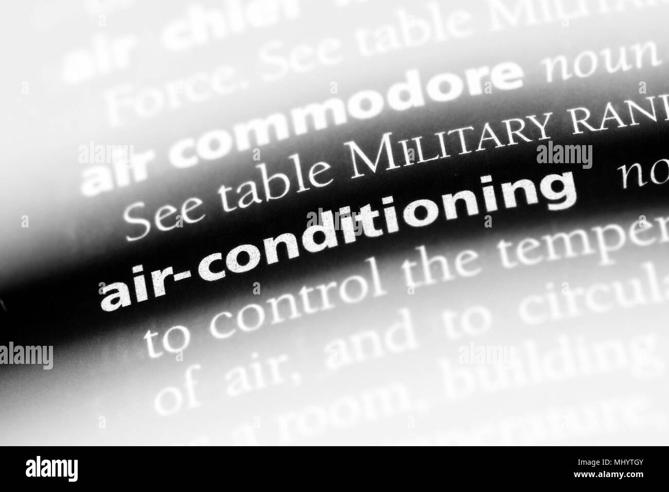 air-conditioning word in a dictionary. air-conditioning concept Stock ...