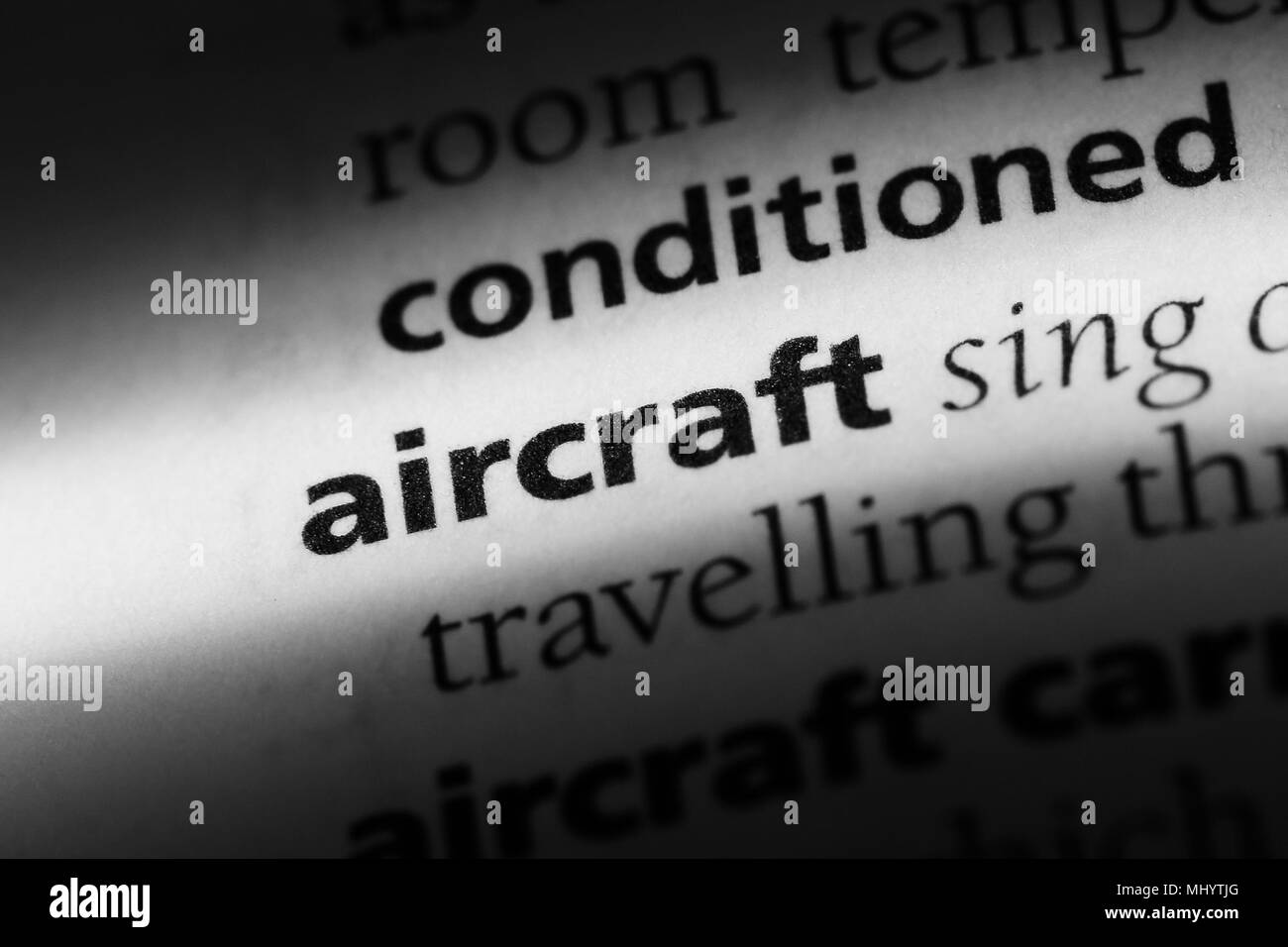 aircraft word in a dictionary. aircraft concept Stock Photo - Alamy