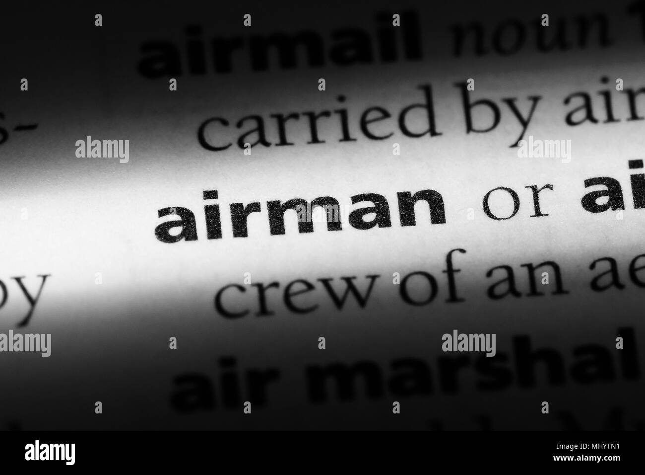airman word in a dictionary. airman concept Stock Photo - Alamy
