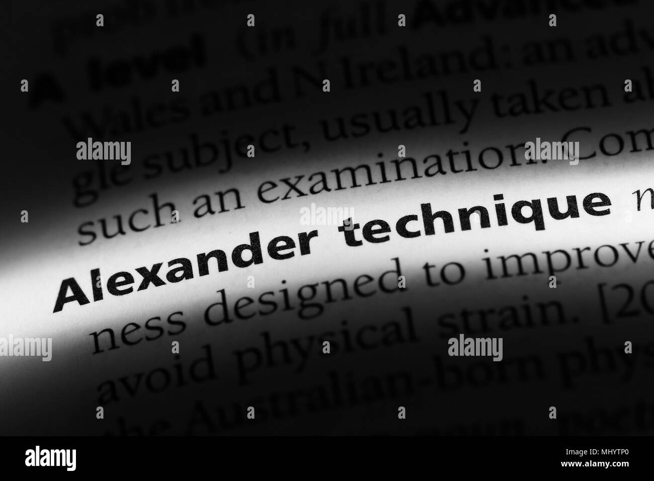 Alexander technique word in a dictionary. Alexander technique concept ...
