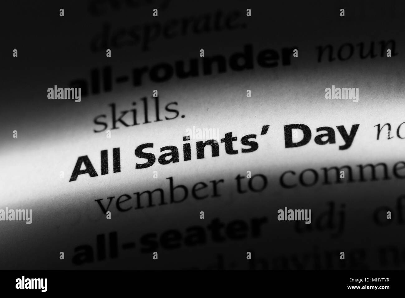 All Saints day word in a dictionary. All Saints day concept Stock Photo ...