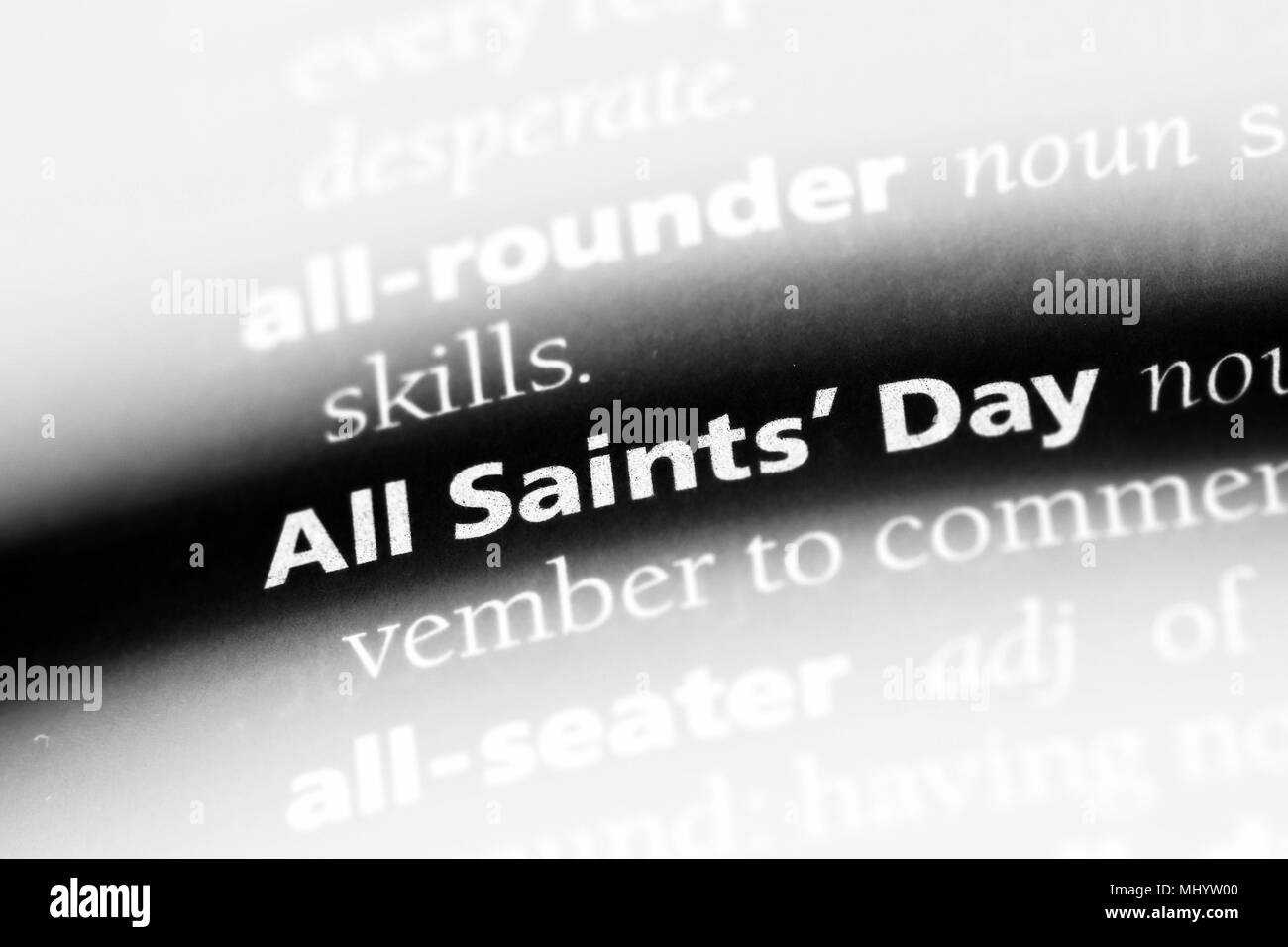 All Saints day word in a dictionary. All Saints day concept Stock Photo ...