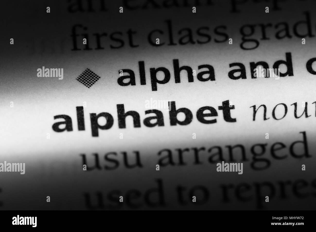 alphabet word in a dictionary. alphabet concept Stock Photo - Alamy