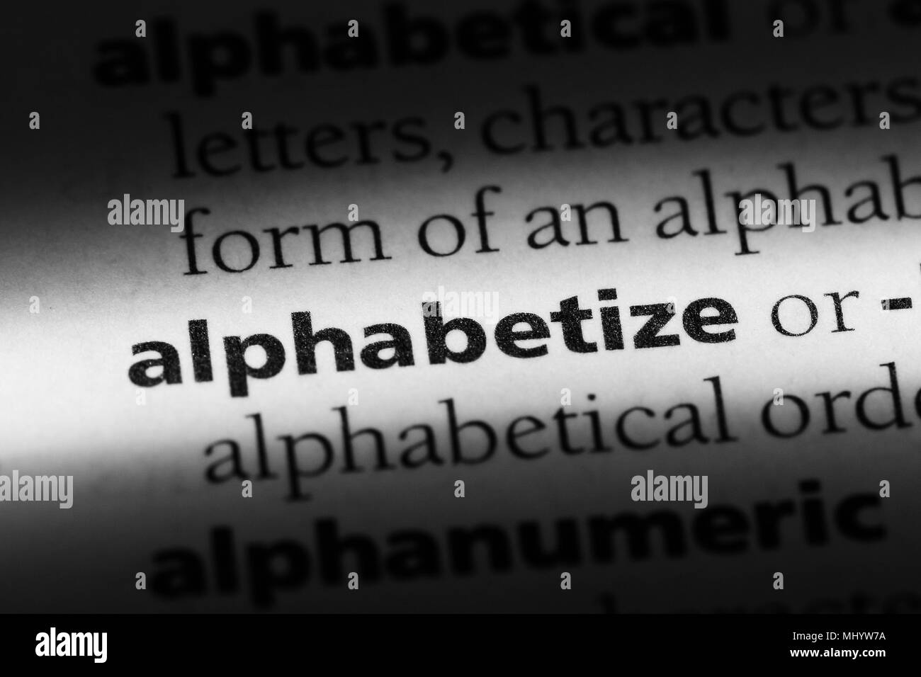 Alphabetize hi-res stock photography and images - Alamy