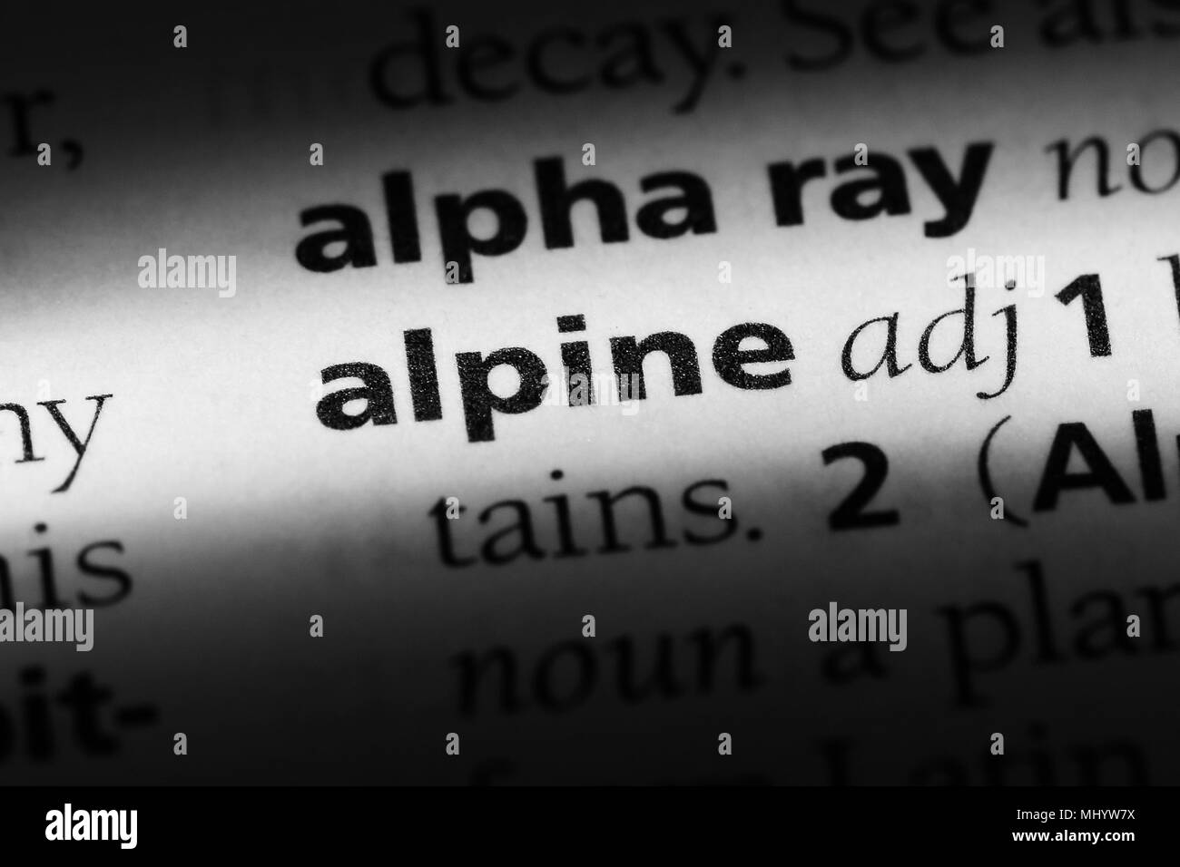Alpine writing hi-res stock photography and images - Alamy