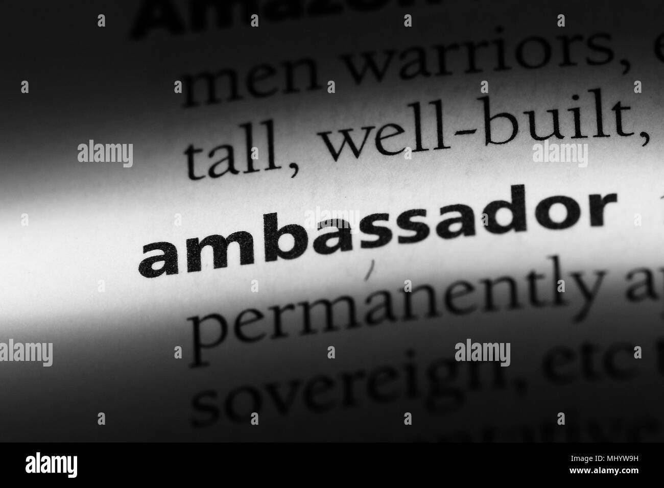 ambassador word in a dictionary. ambassador concept Stock Photo - Alamy