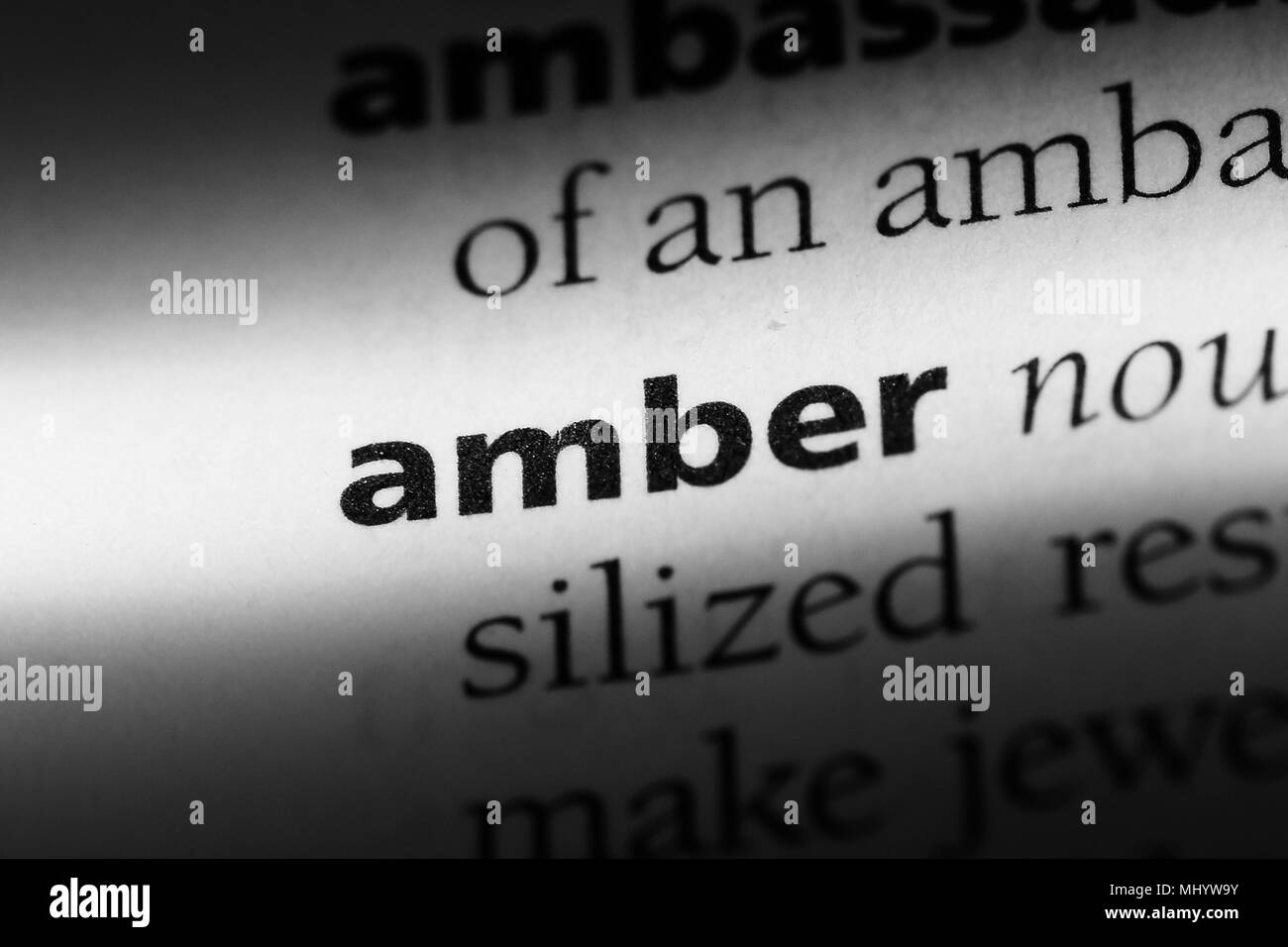amber word in a dictionary. amber concept Stock Photo - Alamy