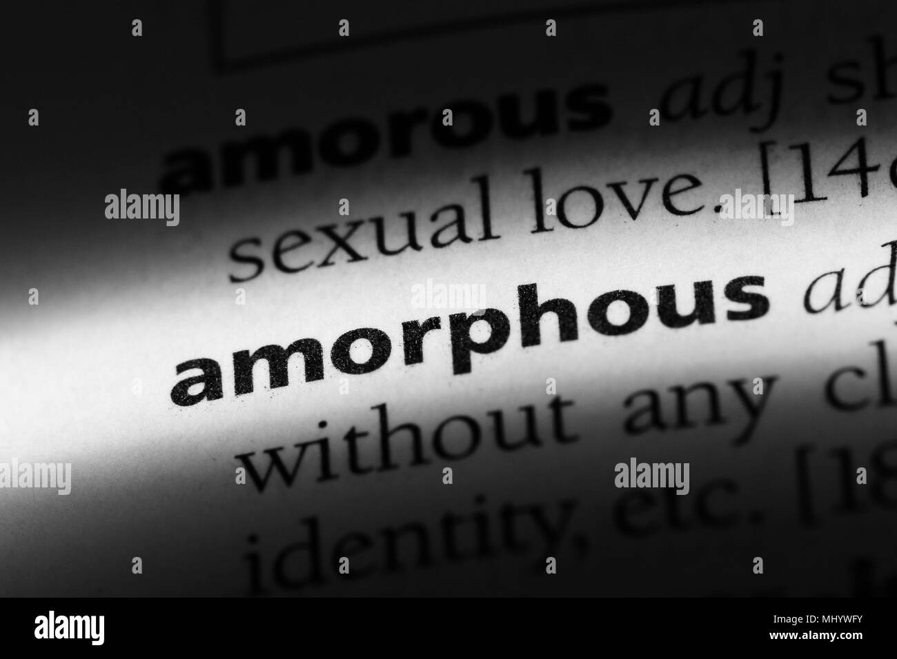 amorphous word in a dictionary. amorphous concept Stock Photo - Alamy