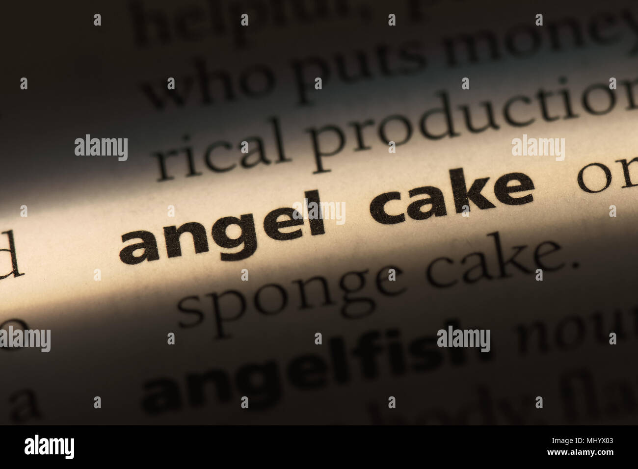 angel cake word in a dictionary. angel cake concept Stock Photo - Alamy