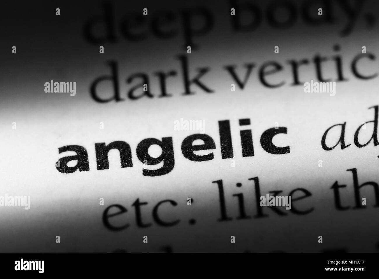 angelic word in a dictionary. angelic concept Stock Photo - Alamy