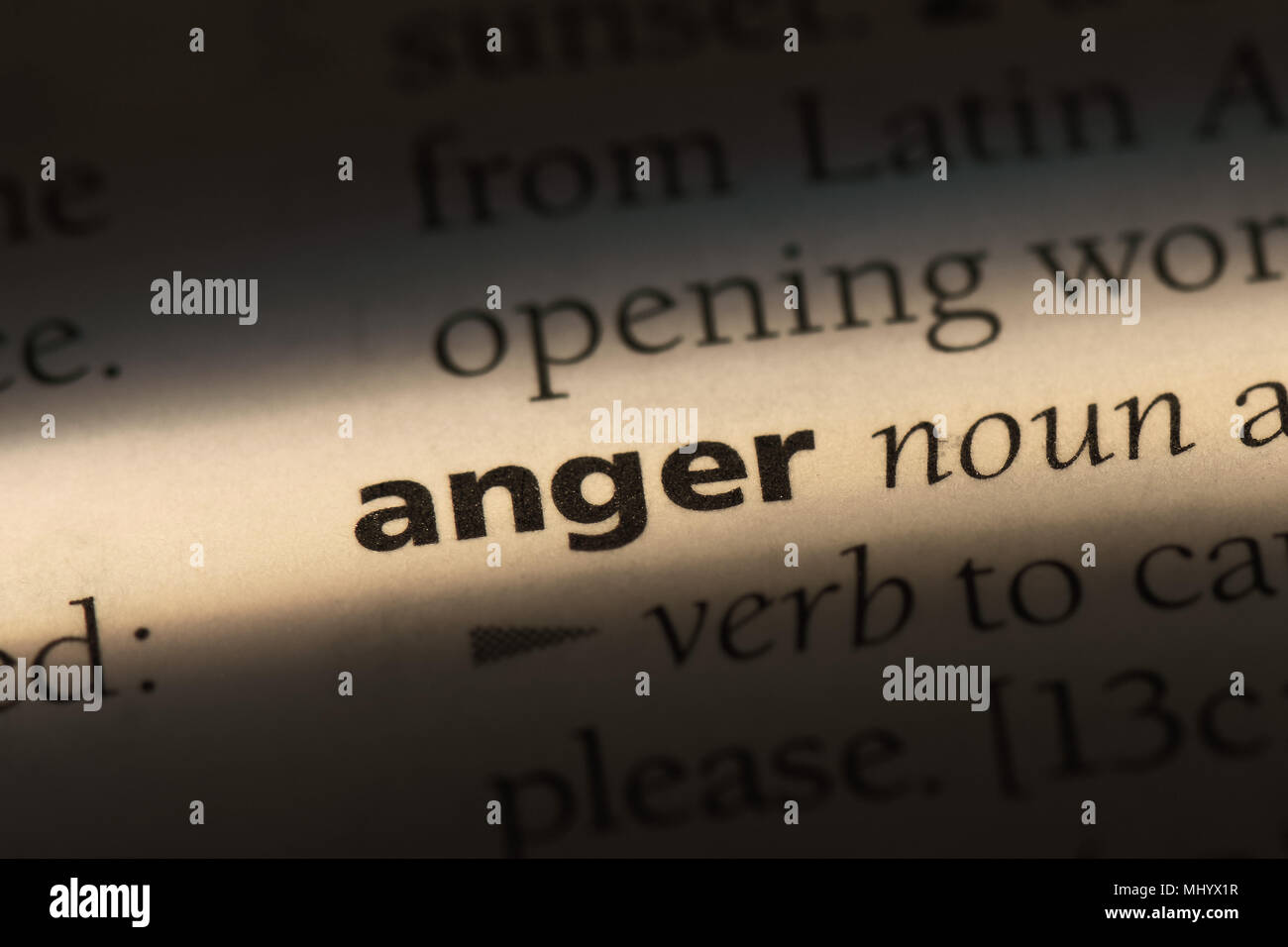 anger word in a dictionary. anger concept Stock Photo - Alamy