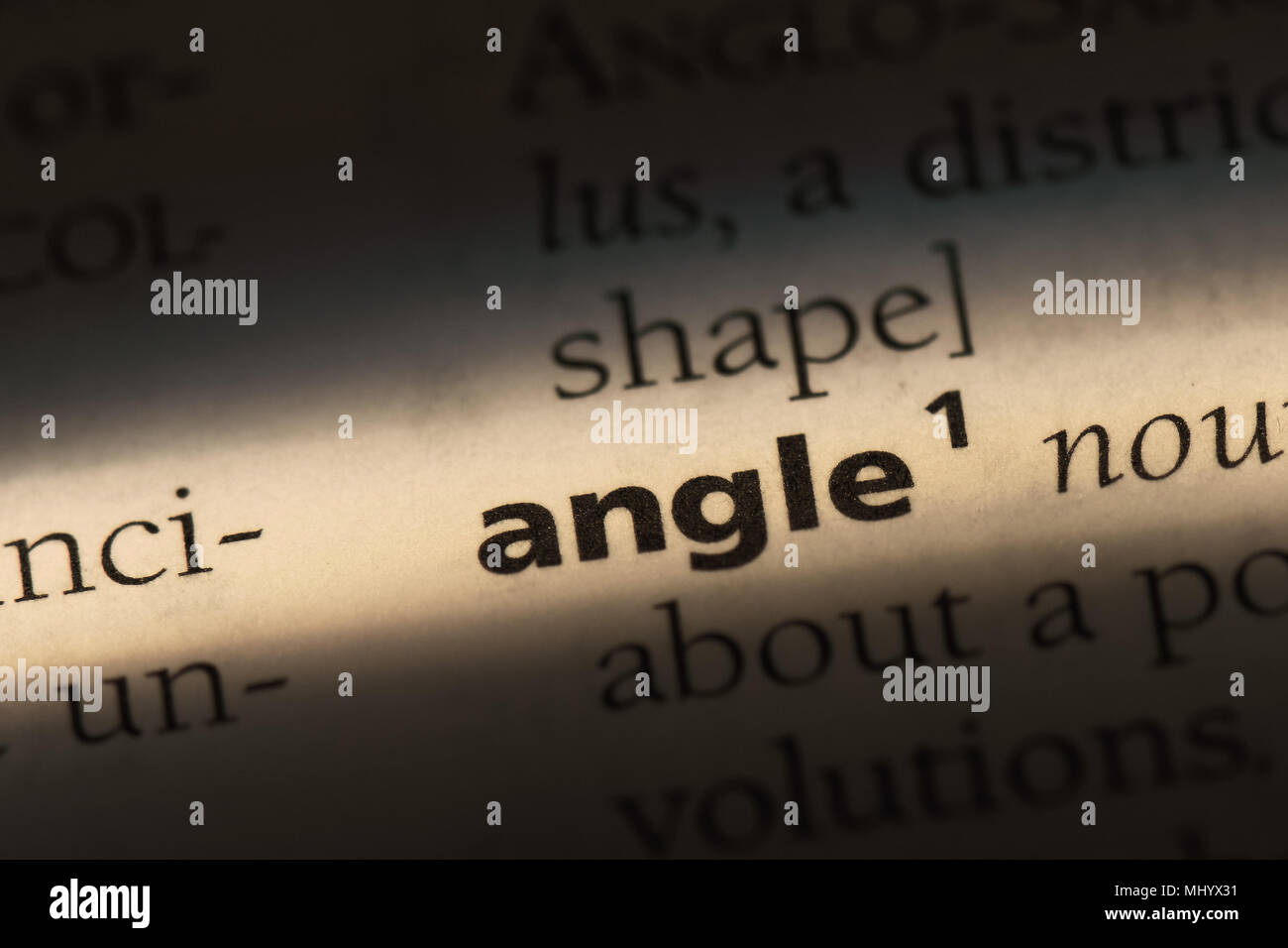 angle word in a dictionary. angle concept Stock Photo - Alamy