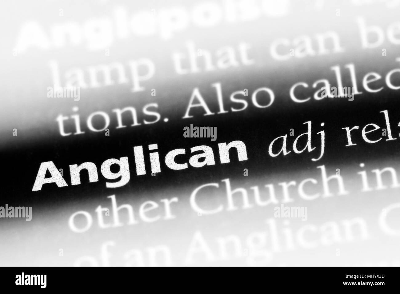 anglican word in a dictionary. anglican concept Stock Photo - Alamy