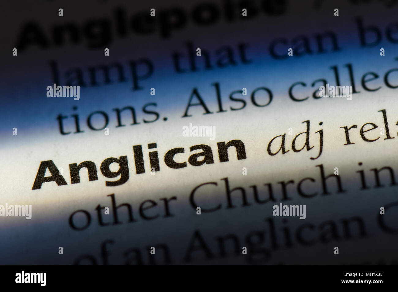 anglican word in a dictionary. anglican concept Stock Photo - Alamy
