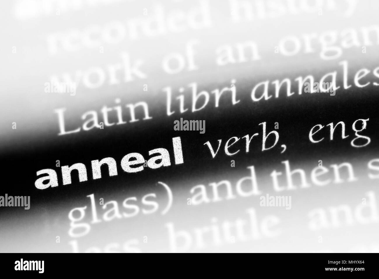 anneal word in a dictionary. anneal concept Stock Photo - Alamy