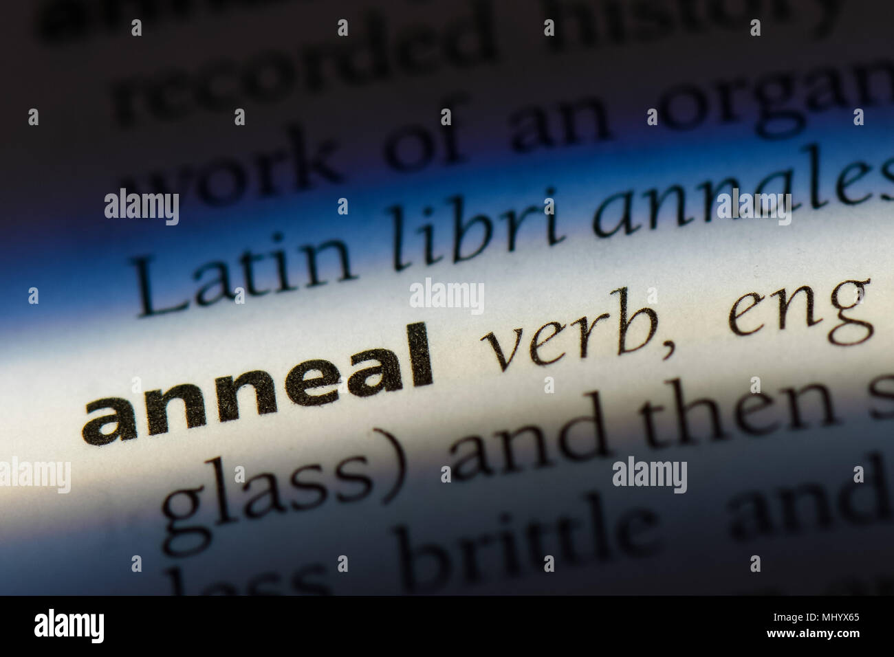 anneal word in a dictionary. anneal concept Stock Photo - Alamy
