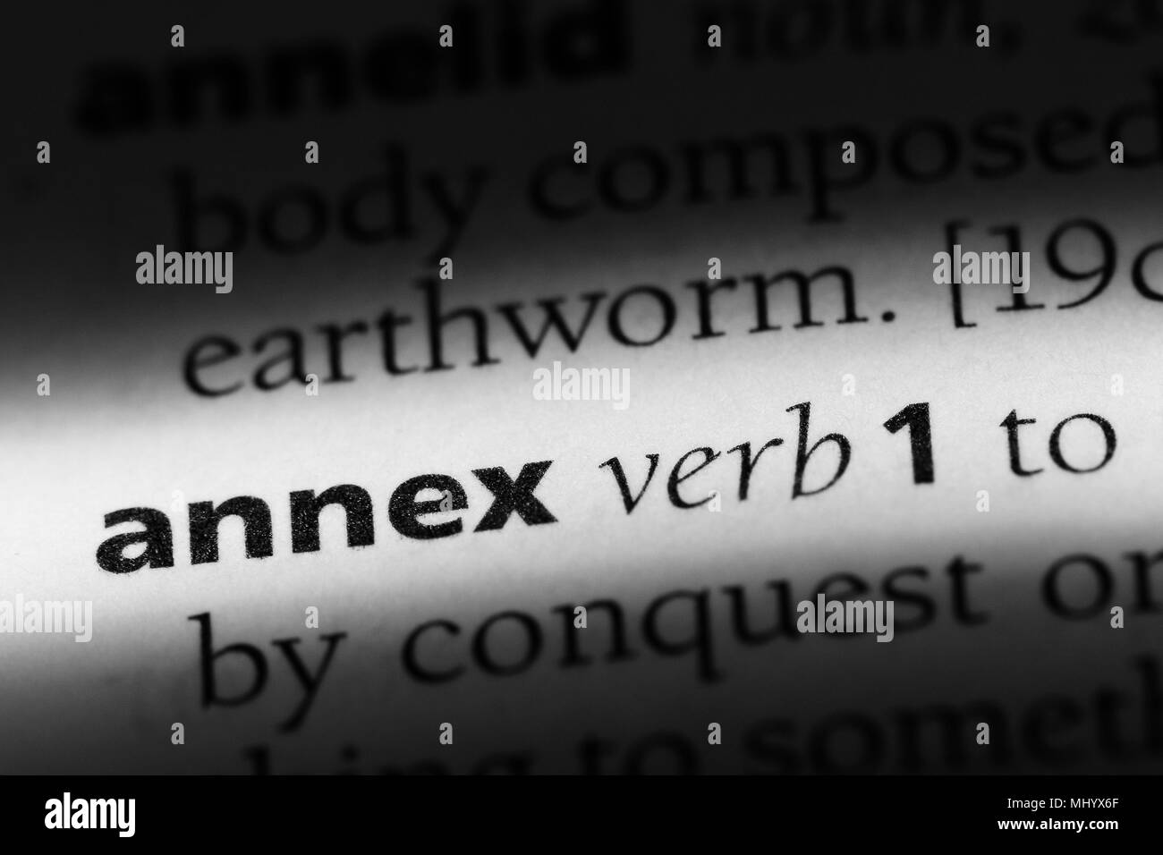 annex word in a dictionary. annex concept Stock Photo - Alamy
