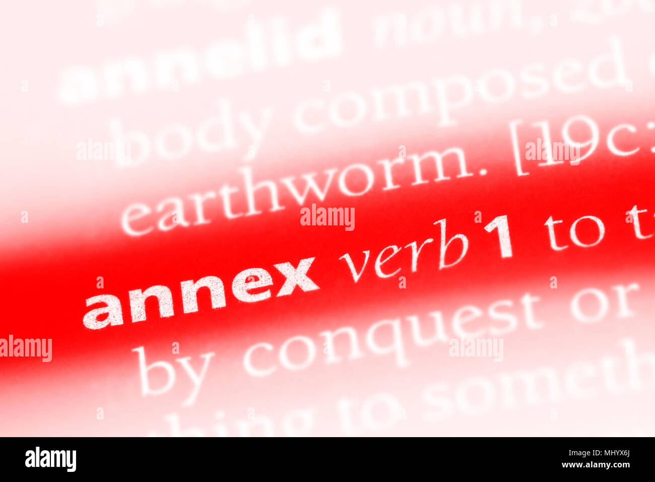annex word in a dictionary. annex concept Stock Photo - Alamy