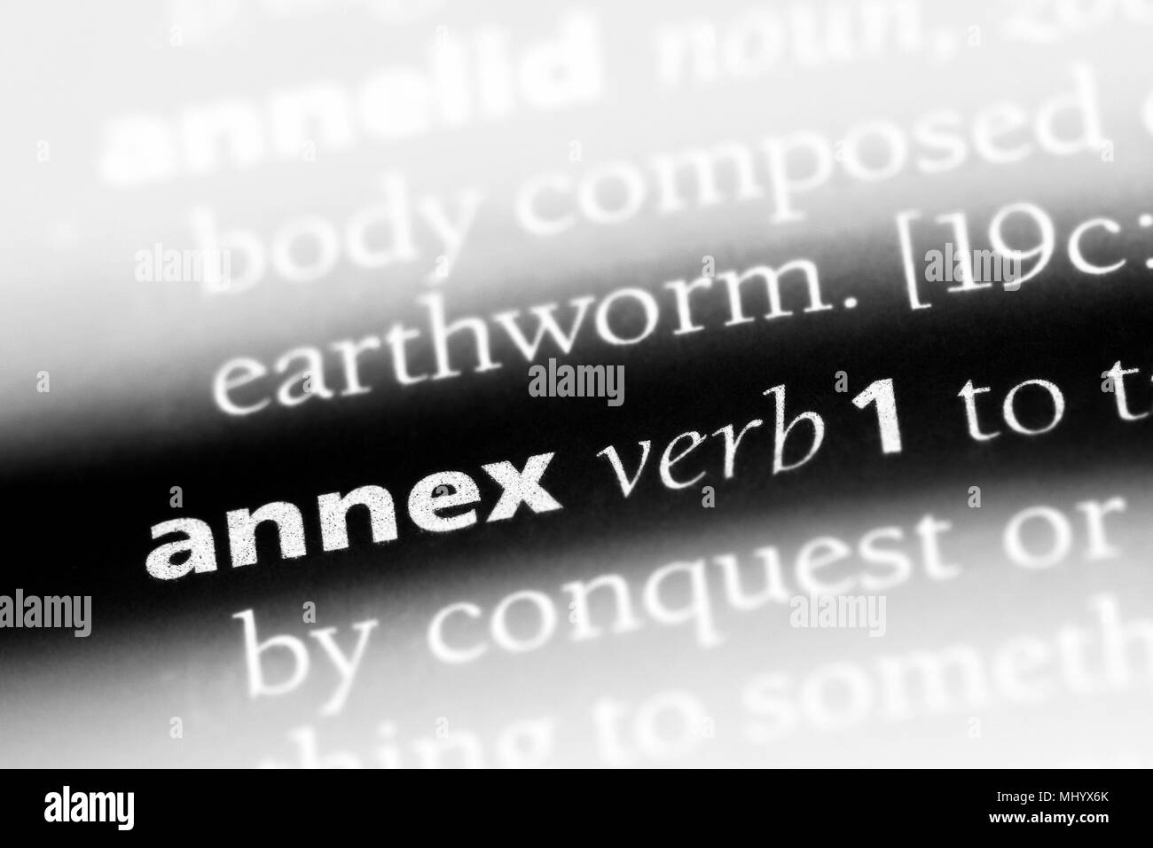 annex word in a dictionary. annex concept Stock Photo - Alamy