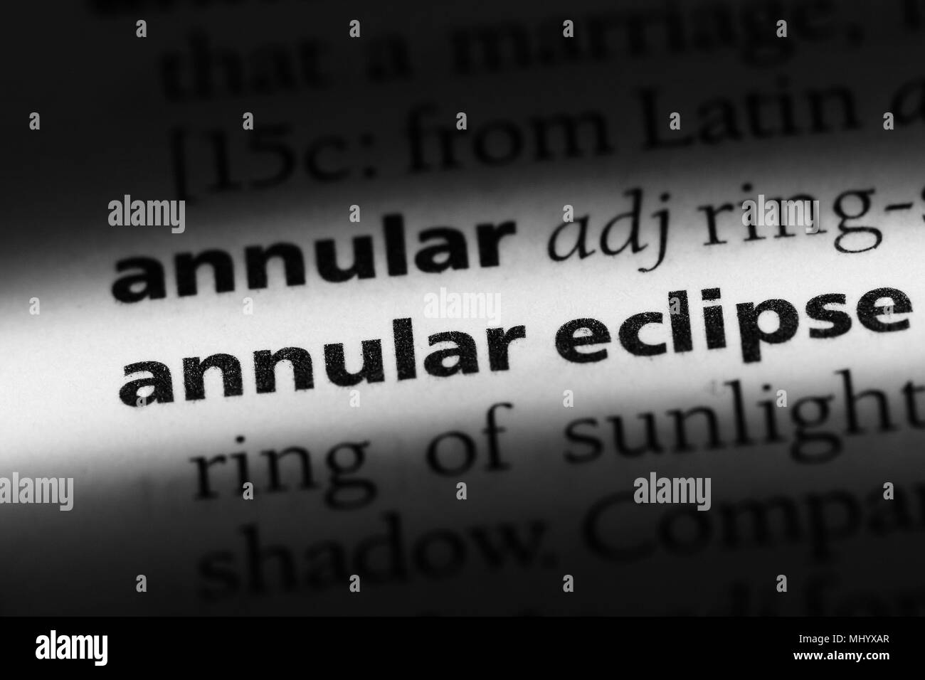 annular eclipse word in a dictionary. annular eclipse concept Stock ...