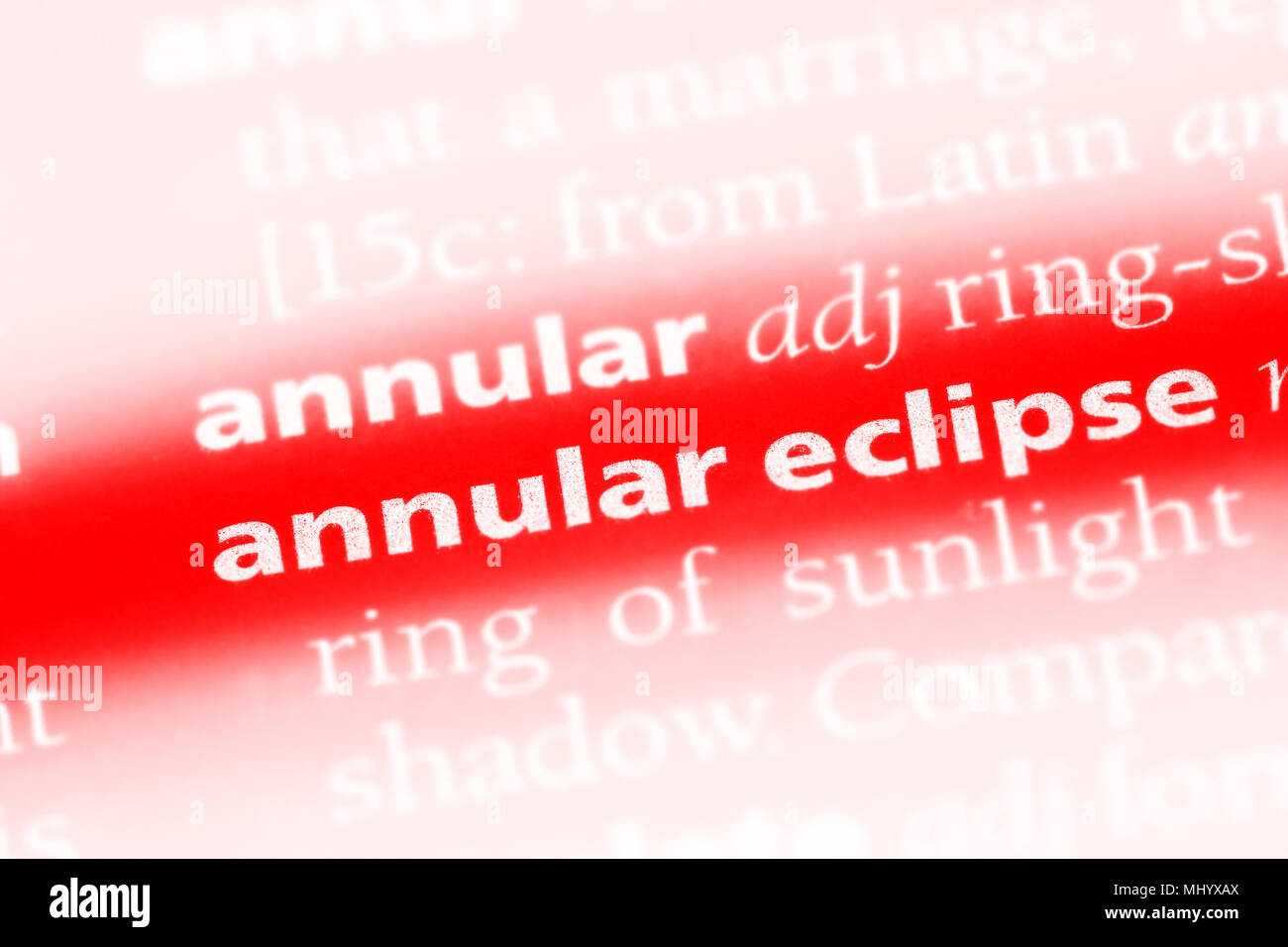annular eclipse word in a dictionary. annular eclipse concept Stock ...