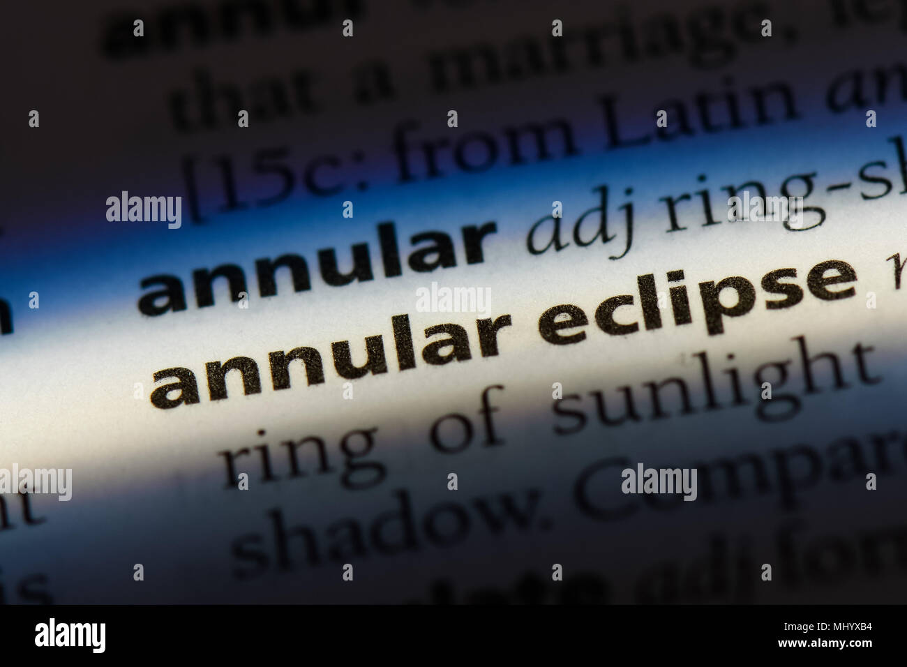 annular eclipse word in a dictionary. annular eclipse concept Stock ...