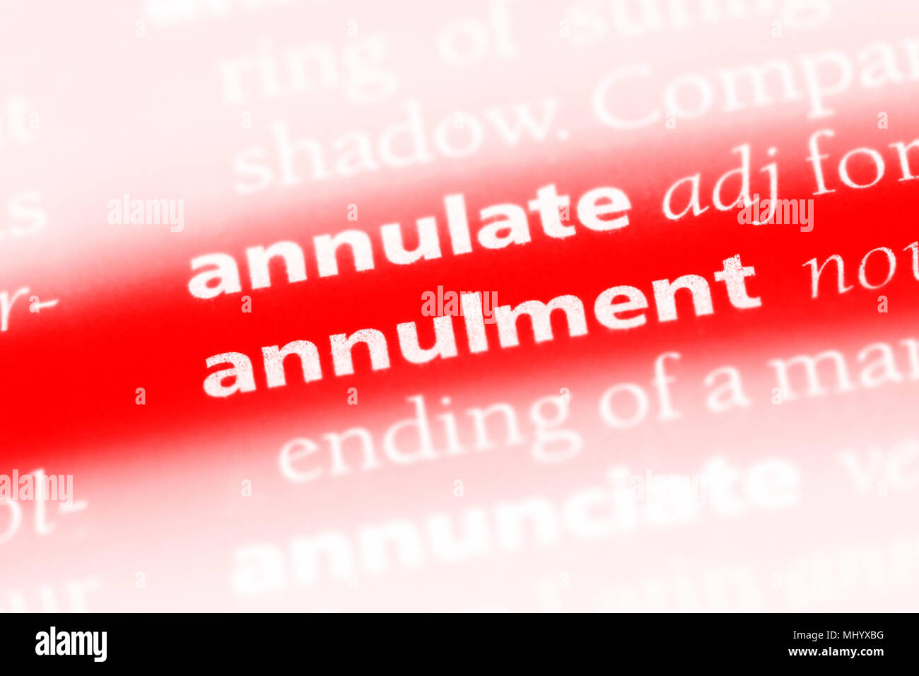 annulment word in a dictionary. annulment concept Stock Photo - Alamy
