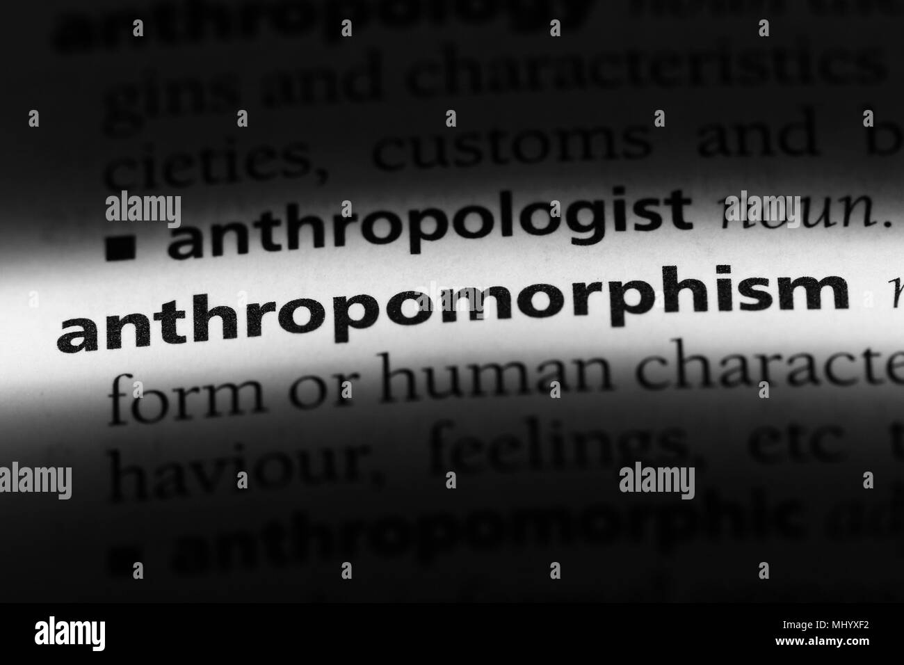 anthropomorphism word in a dictionary. anthropomorphism concept Stock ...