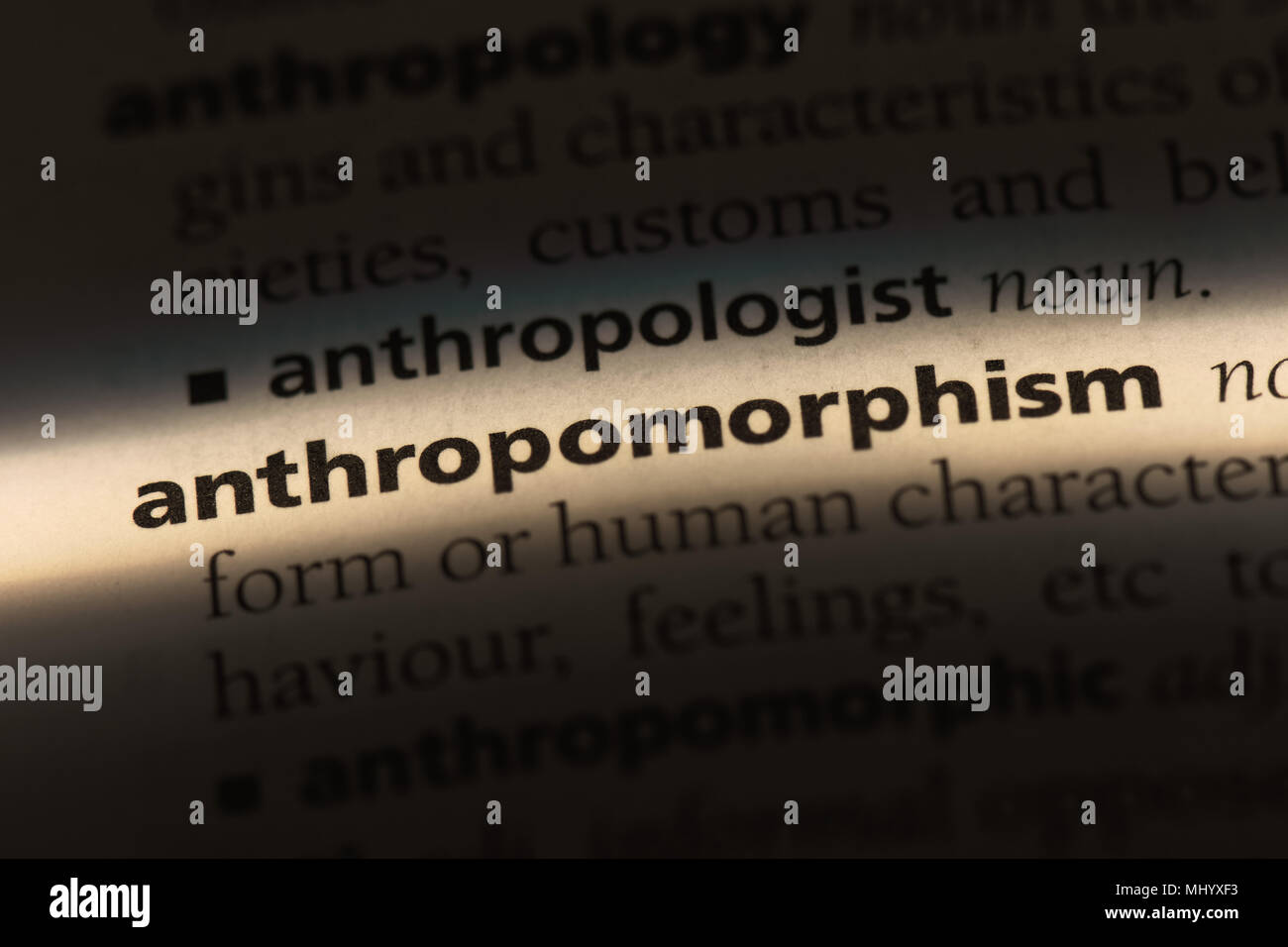 anthropomorphism word in a dictionary. anthropomorphism concept Stock ...