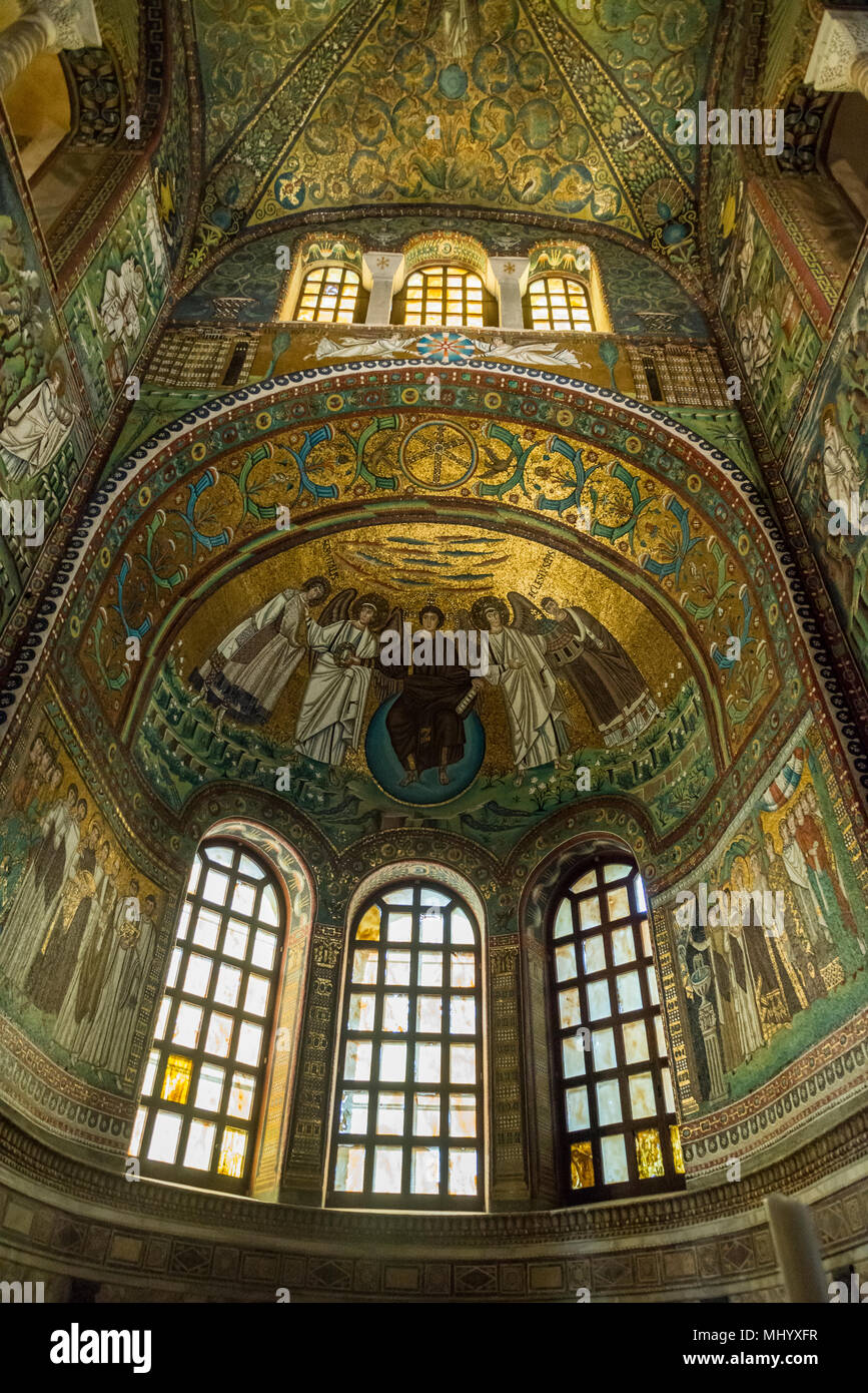 mosaic inside the famous Basilica di San Vitale, one of the most ...