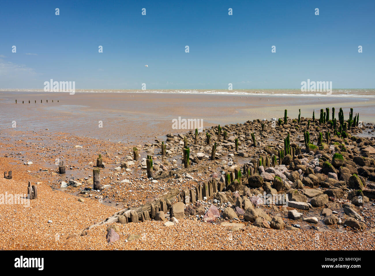 The remains of Smeaton’s Harbour, Winchelsea Beach, Rye Stock Photo - Alamy
