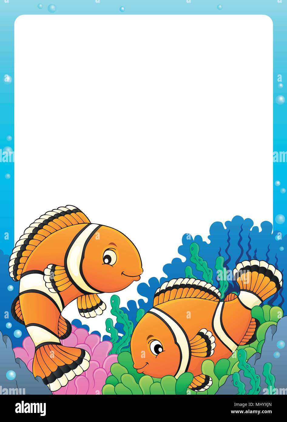 Clownfish topic frame 1 - eps10 vector illustration Stock Vector Image ...