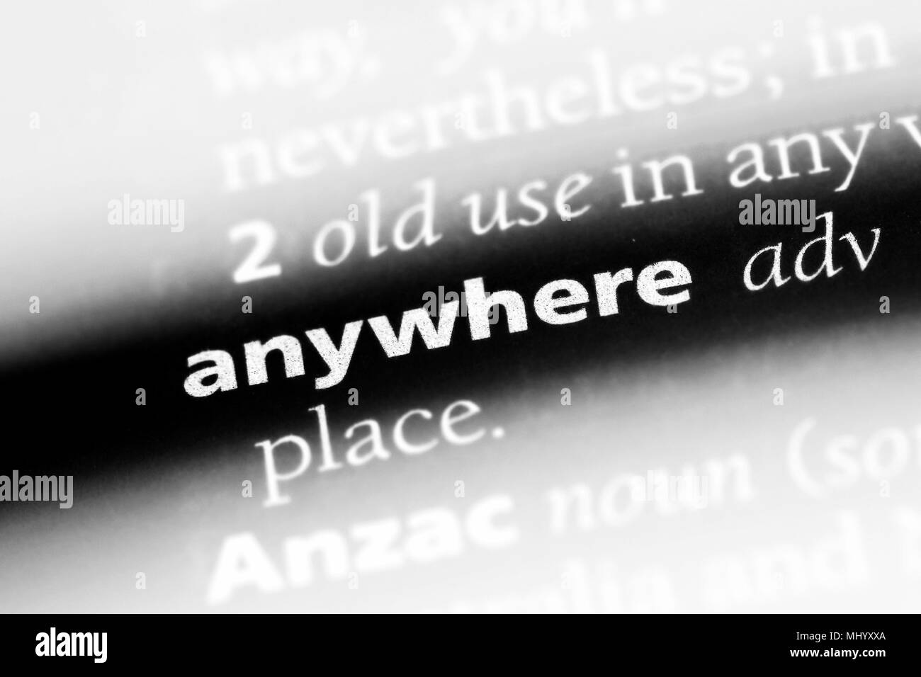 Anywhere word hi-res stock photography and images - Alamy