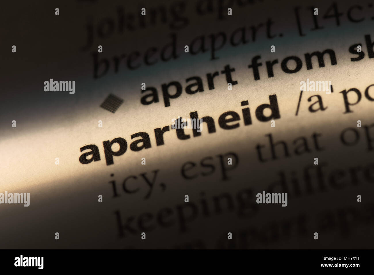 apartheid word in a dictionary. apartheid concept Stock Photo - Alamy