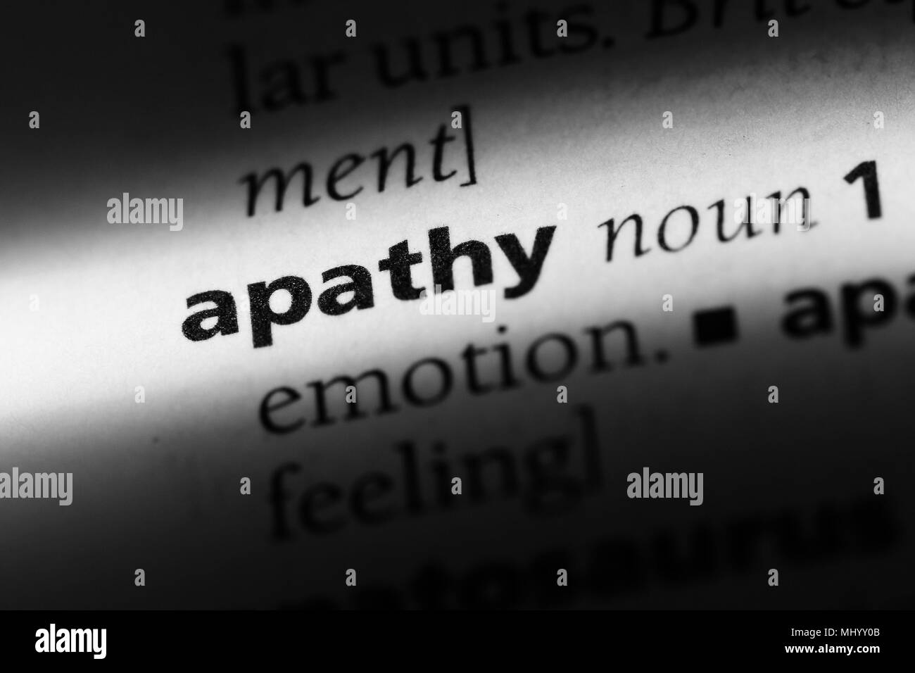 apathy word in a dictionary. apathy concept Stock Photo - Alamy