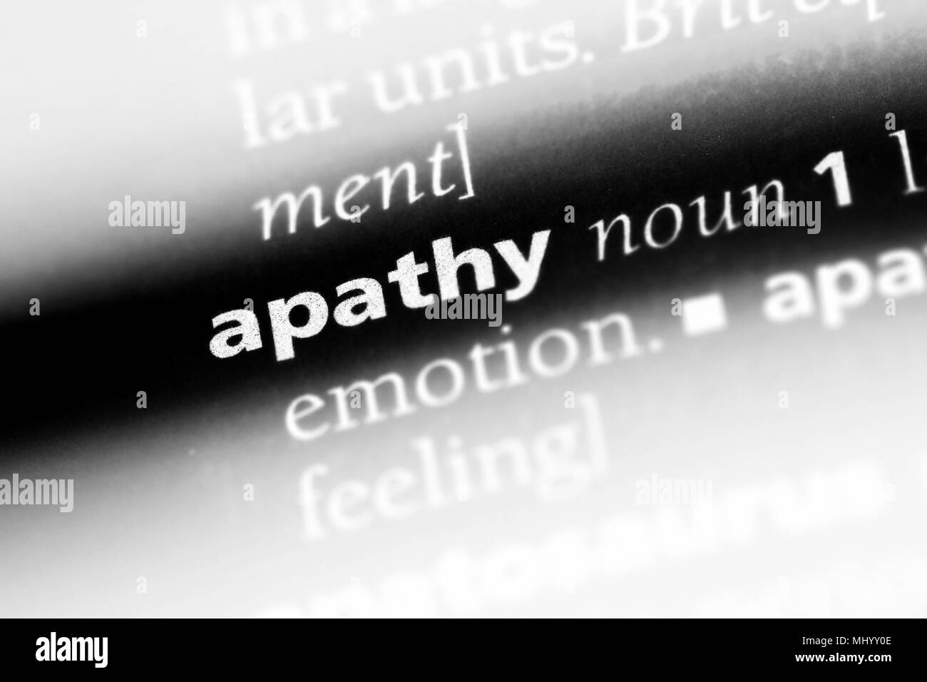 apathy word in a dictionary. apathy concept Stock Photo - Alamy