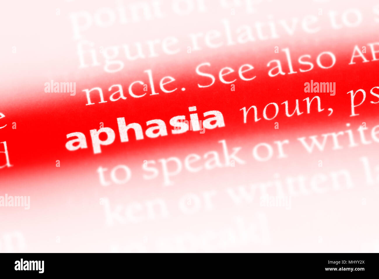 aphasia word in a dictionary. aphasia concept Stock Photo - Alamy