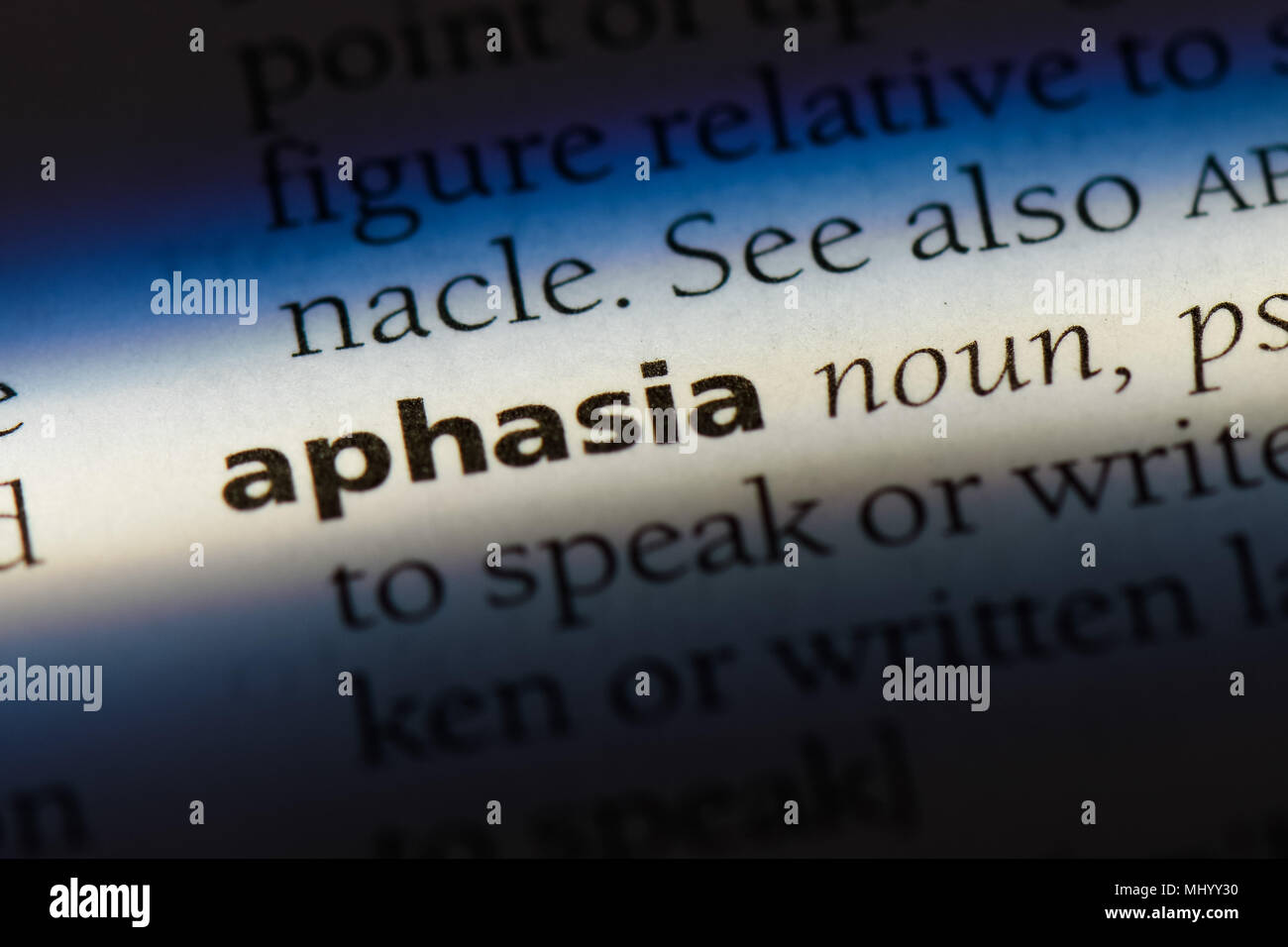 aphasia word in a dictionary. aphasia concept Stock Photo - Alamy
