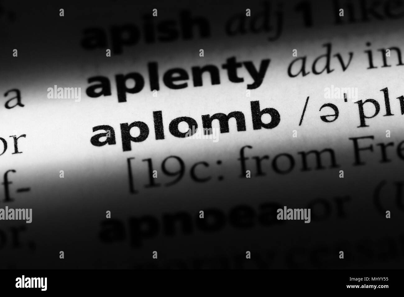 aplomb word in a dictionary. aplomb concept Stock Photo - Alamy
