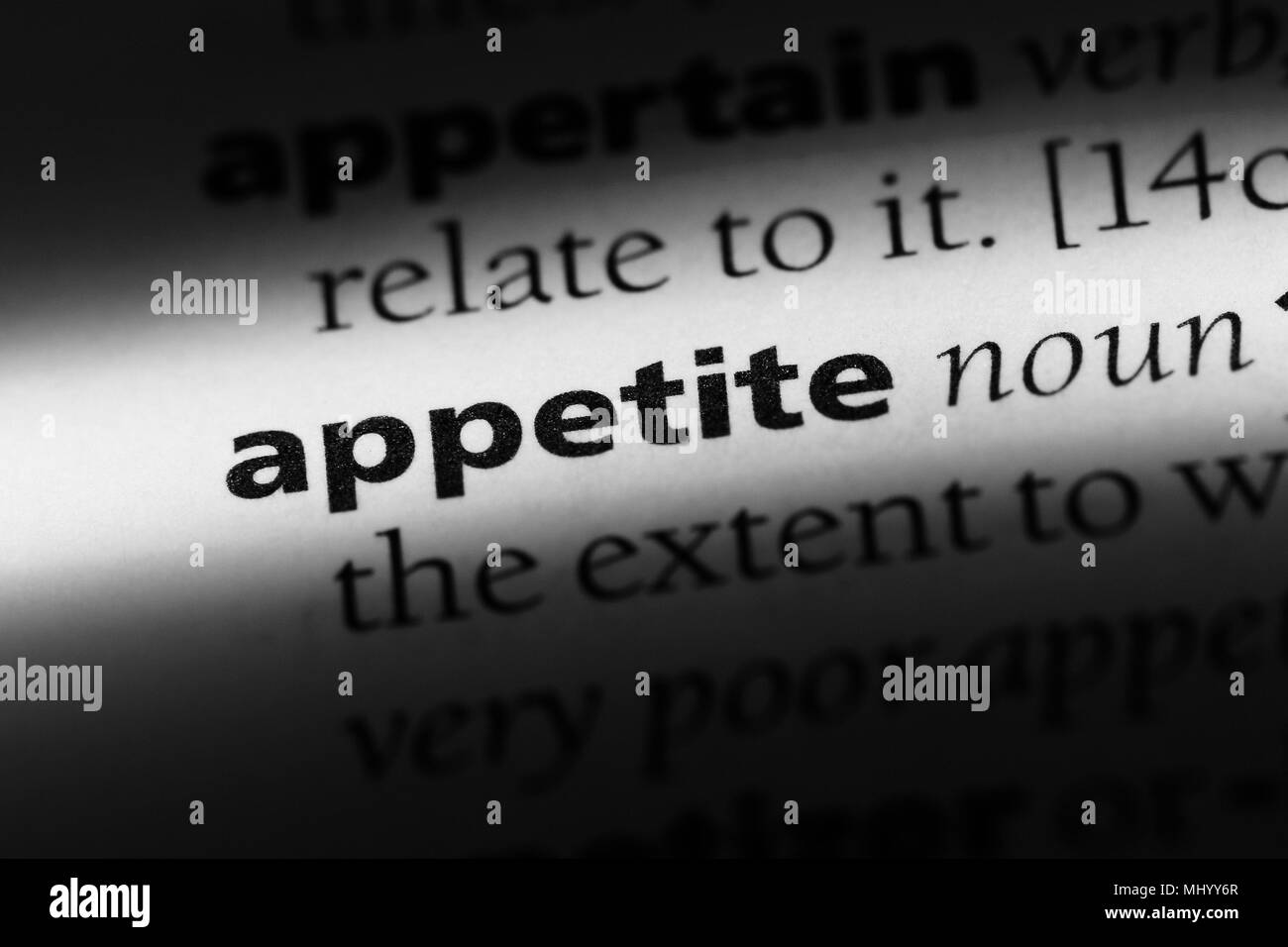 appetite word in a dictionary. appetite concept Stock Photo - Alamy