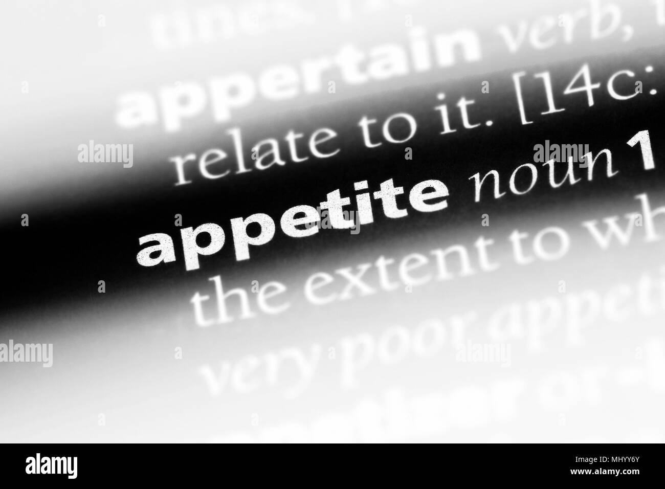 appetite word in a dictionary. appetite concept Stock Photo - Alamy