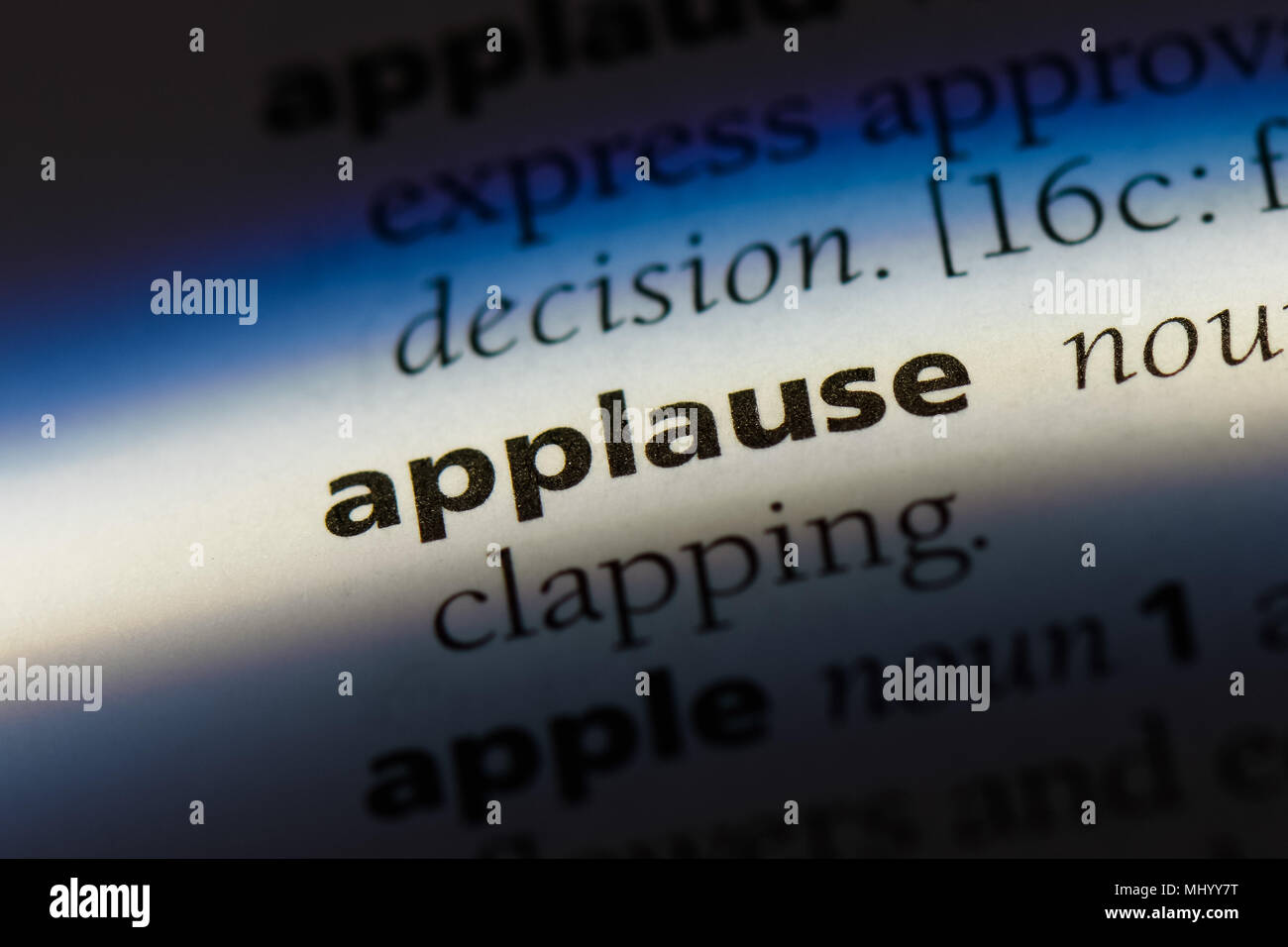 applause word in a dictionary. applause concept Stock Photo - Alamy